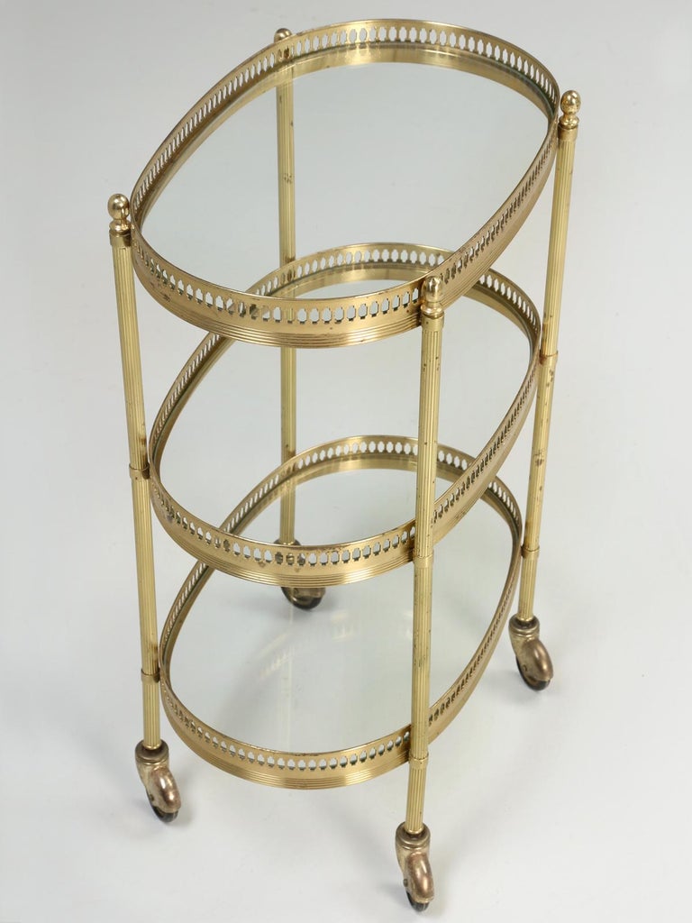 Vintage French Très Petite Tea Cart or Bar Cart at 1stDibs