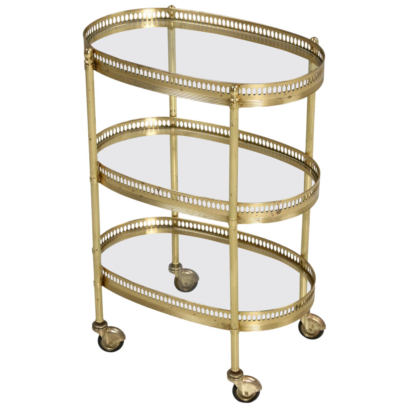 Vintage French Très Petite Tea Cart or Bar Cart at 1stDibs