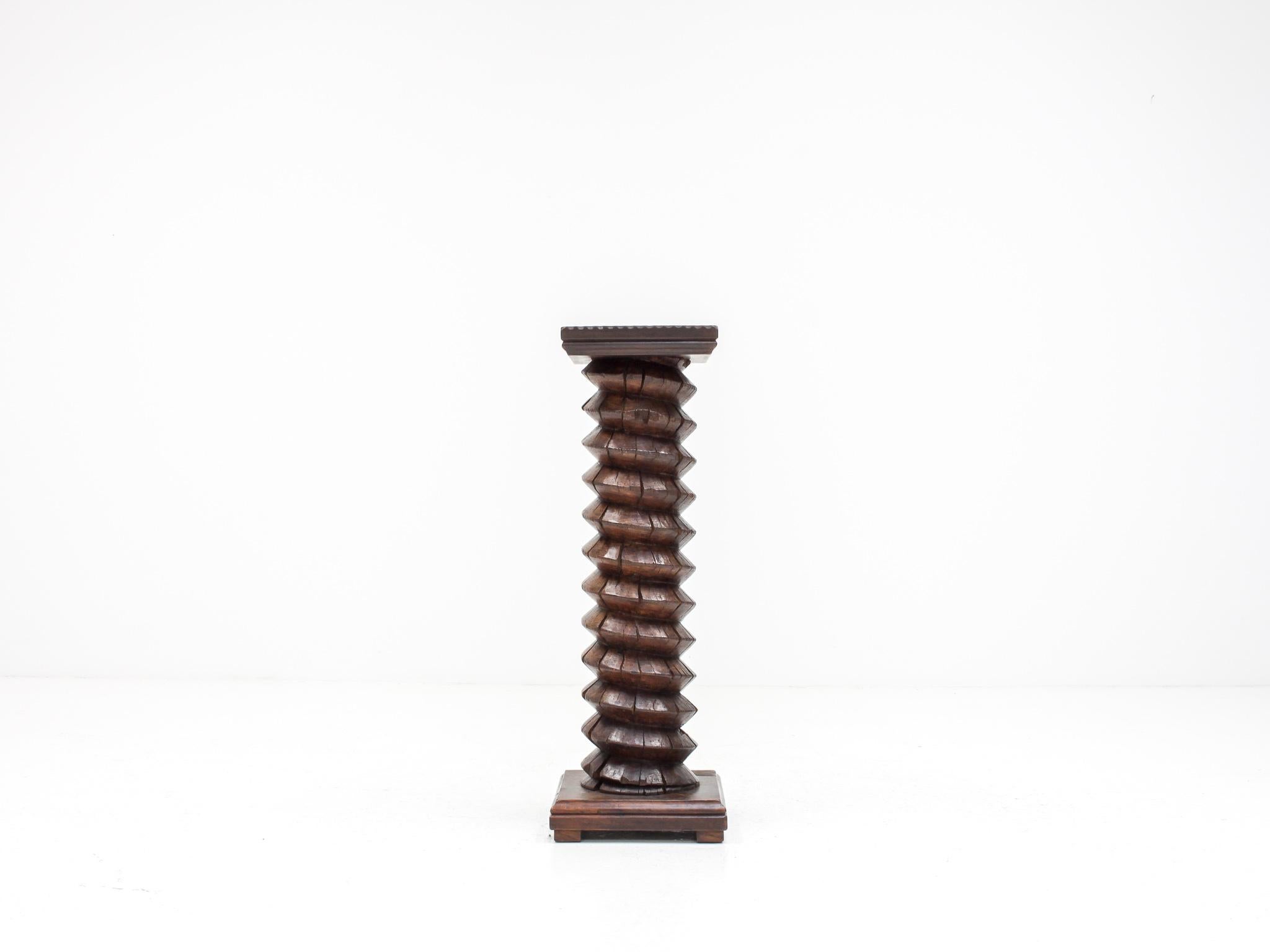Vintage French Turned Column Screw Plinth, Reminiscent of Charles ...