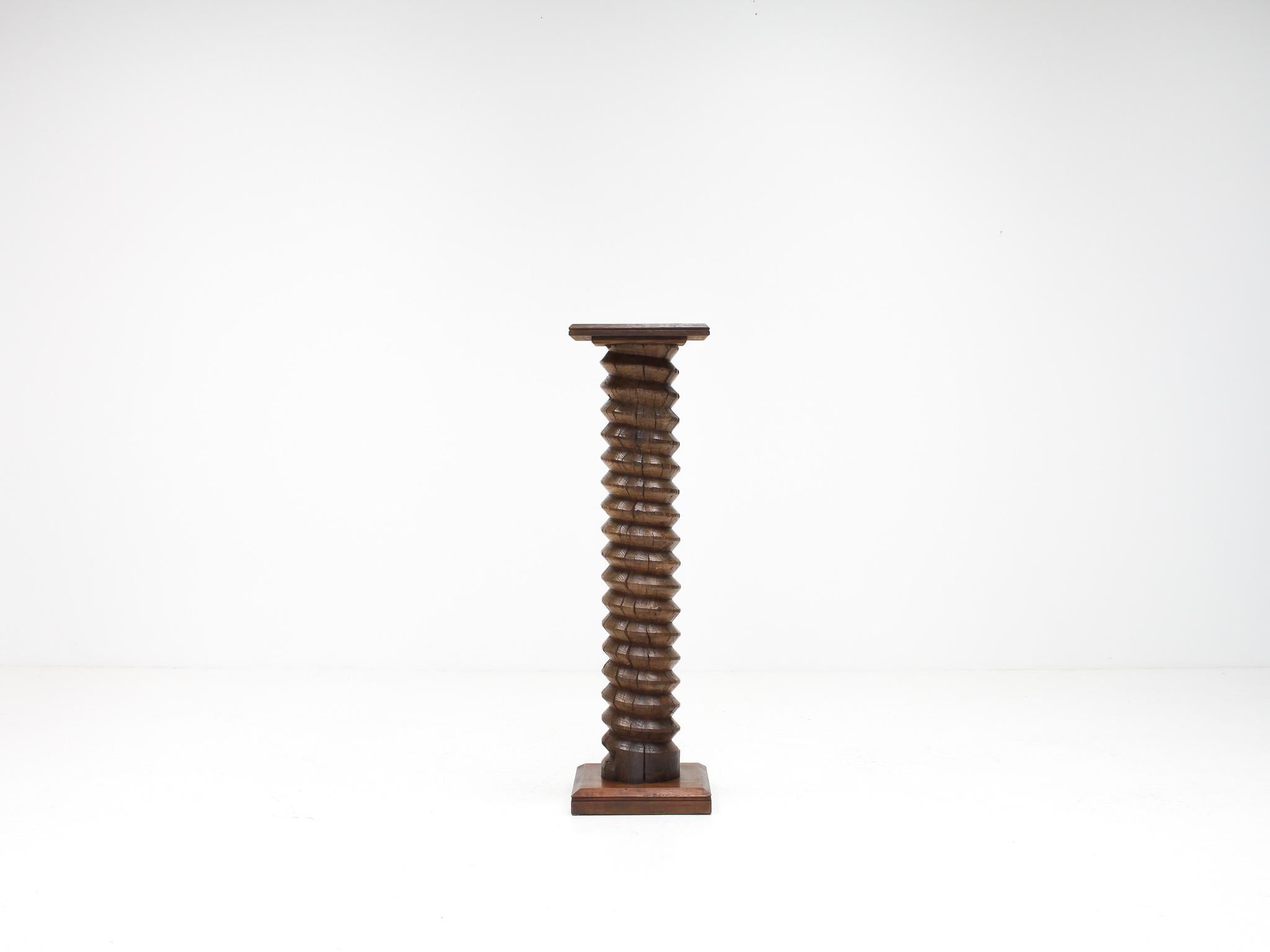 Vintage French Turned Column Screw Plinth, Reminiscent of Charles ...