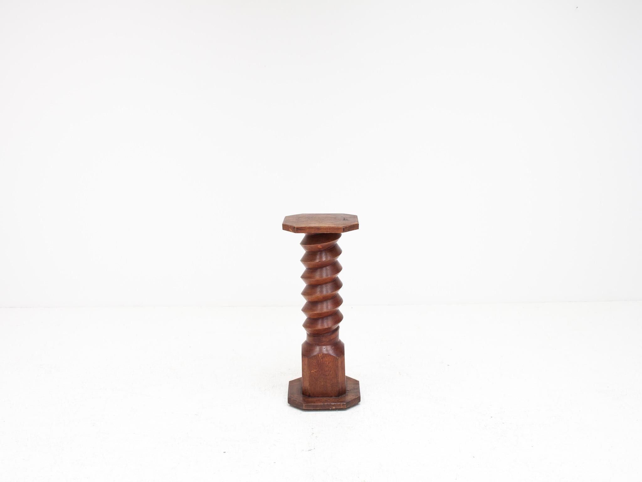 Vintage French Turned Column Screw Plinth, Reminiscent of Charles ...