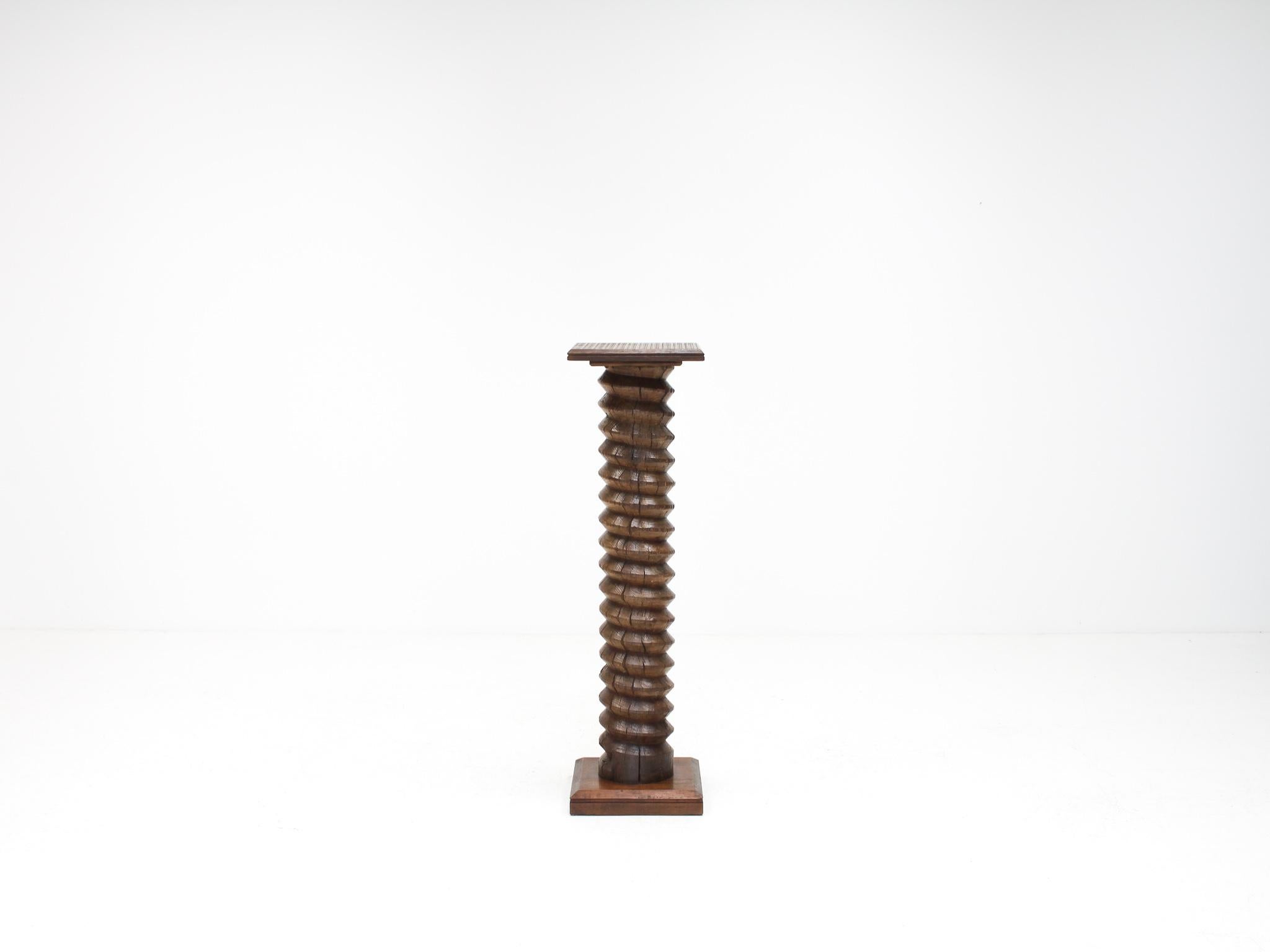 Vintage French Turned Column Screw Plinth, Reminiscent of Charles ...