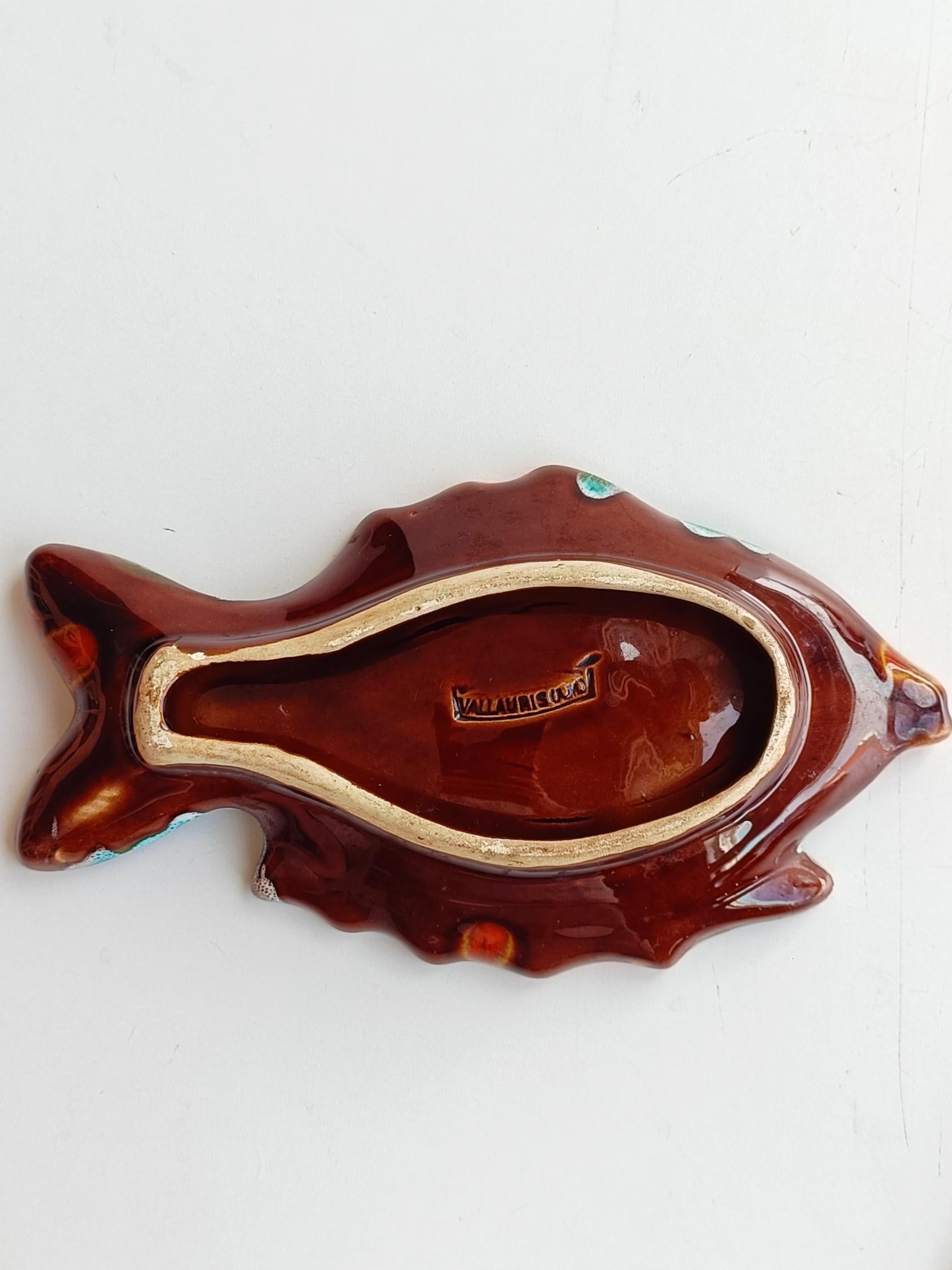 Vintage French Vallauris Signed Fat Lava Ceramic Fish Sculpture-Trays ...