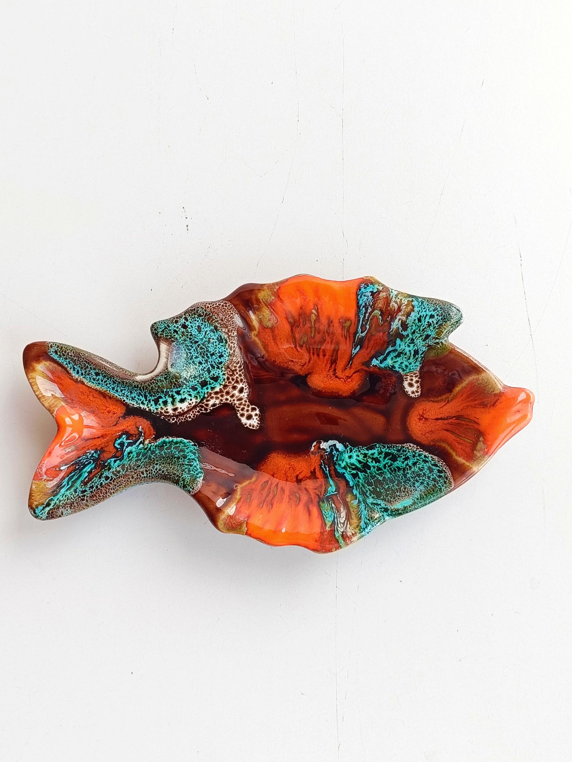 Vintage French Vallauris Signed Fat Lava Ceramic Fish Sculpture-Trays ...