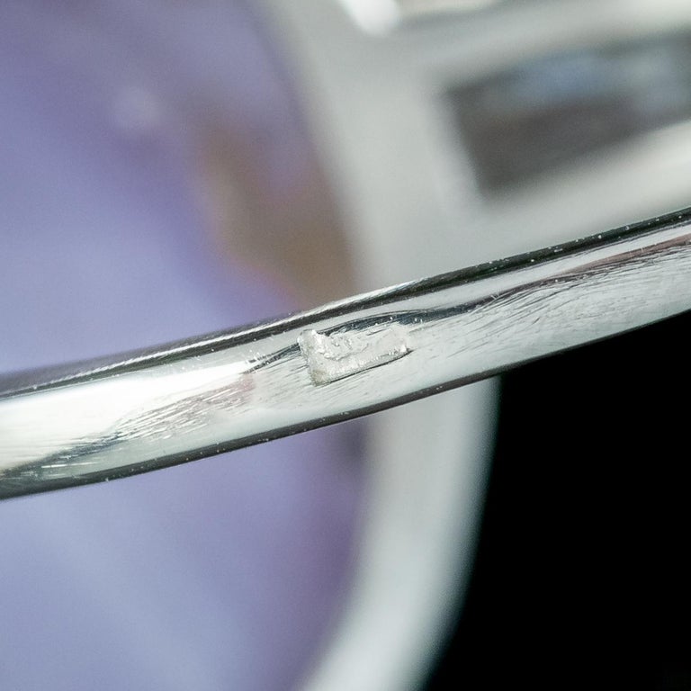 Vintage French Violet Ceylon Star Sapphire Diamond Ring 45.2 Carat with ...