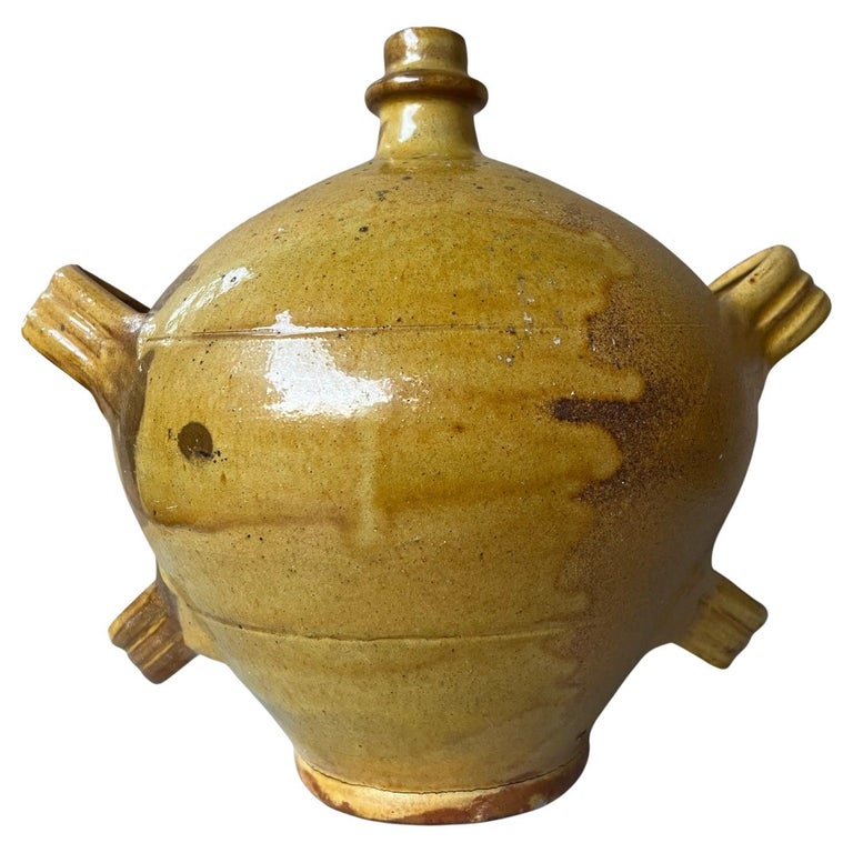 Vintage French Water / Wine Jug with Four Handles For Sale at 1stDibs