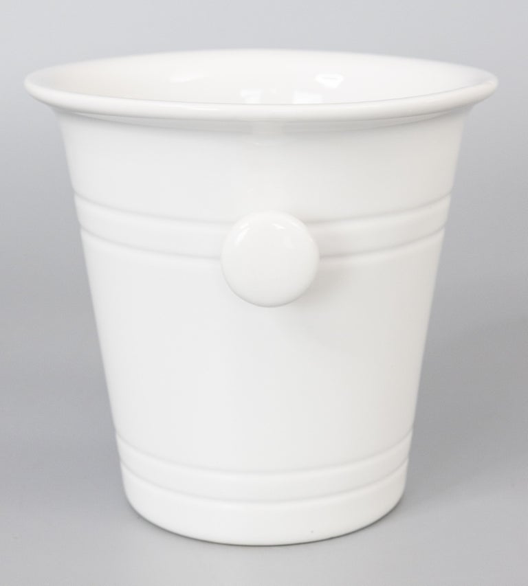 Vintage French White Ironstone Porcelain Champagne Bucket Wine Cooler ...