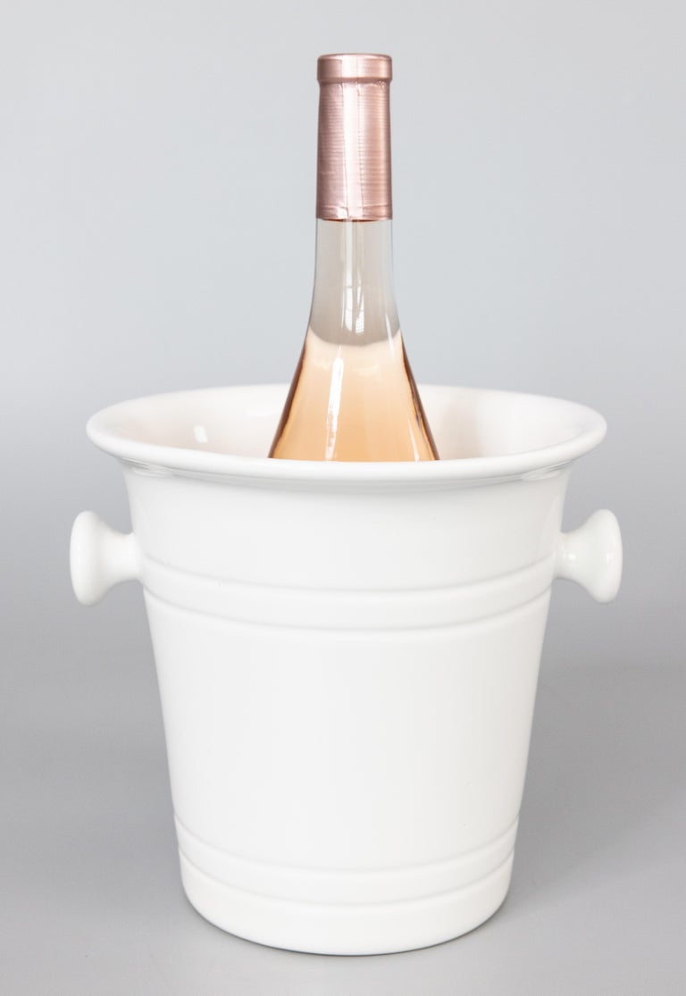 Vintage French White Ironstone Porcelain Champagne Bucket Wine Cooler ...