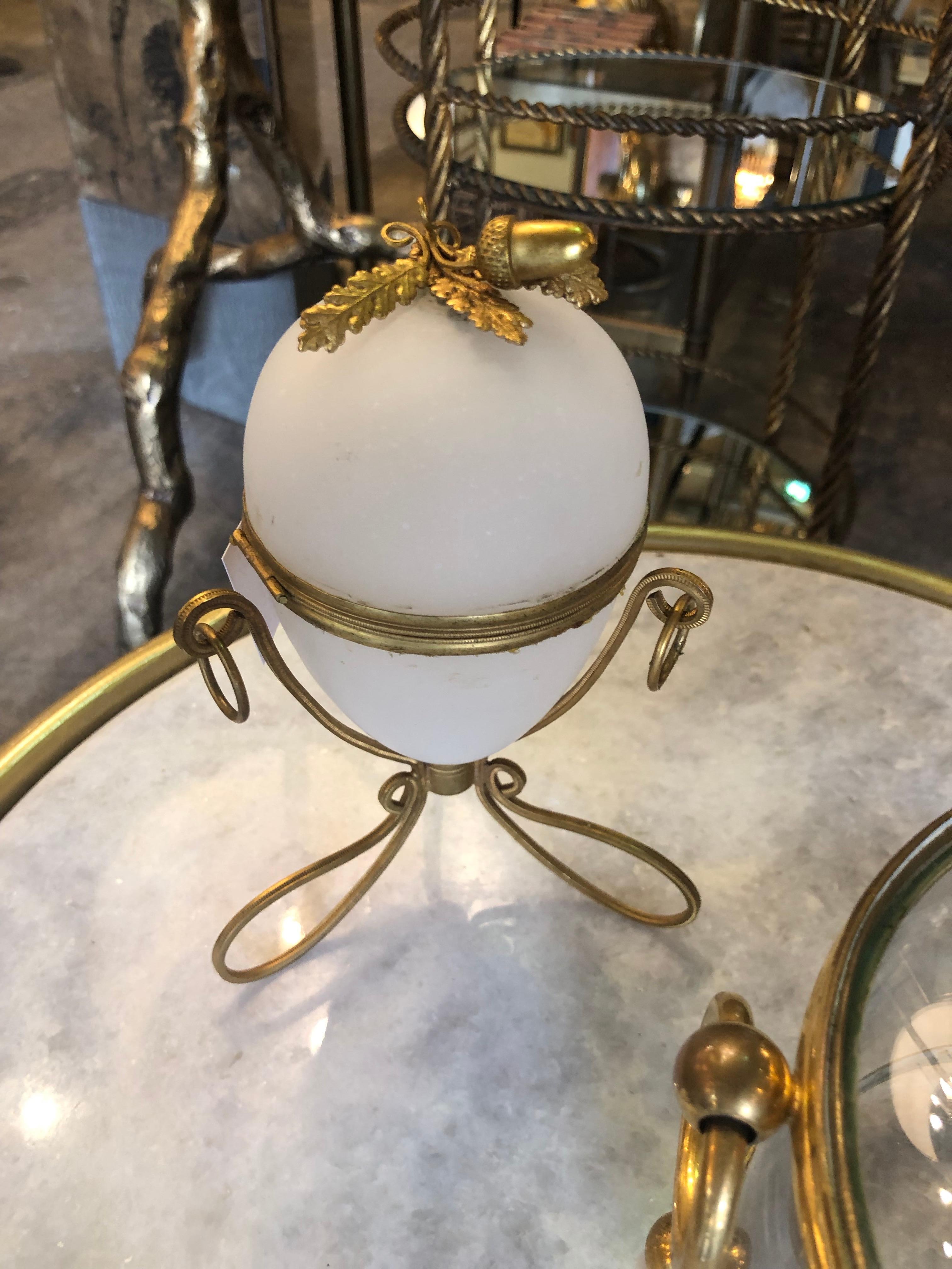 Vintage French White Opaline Glass Box at 1stDibs