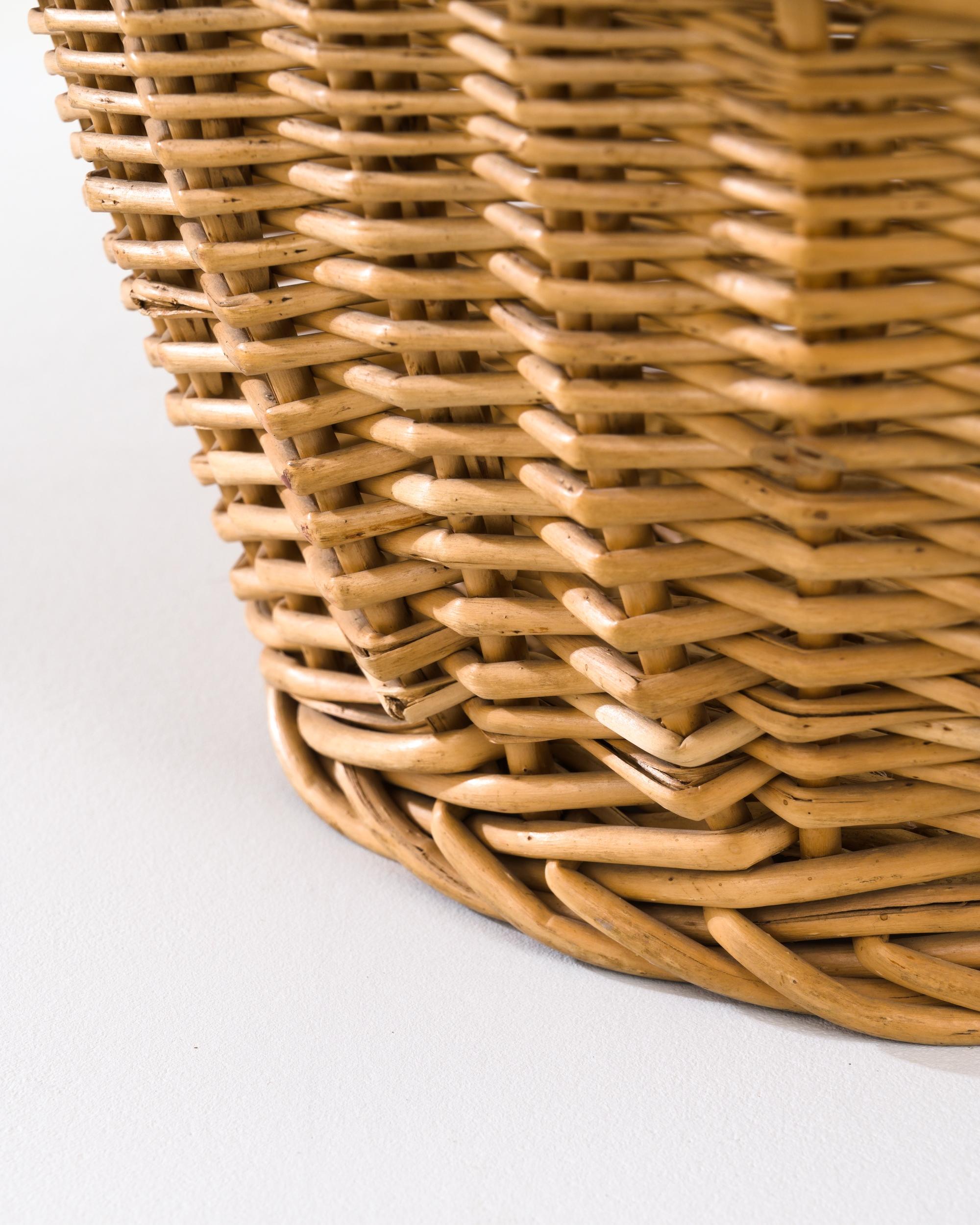 Vintage French Wicker Basket For Sale at 1stDibs