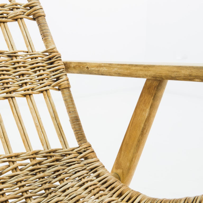 Vintage French Wicker Rocking Chair at 1stDibs | woven rocking chair ...