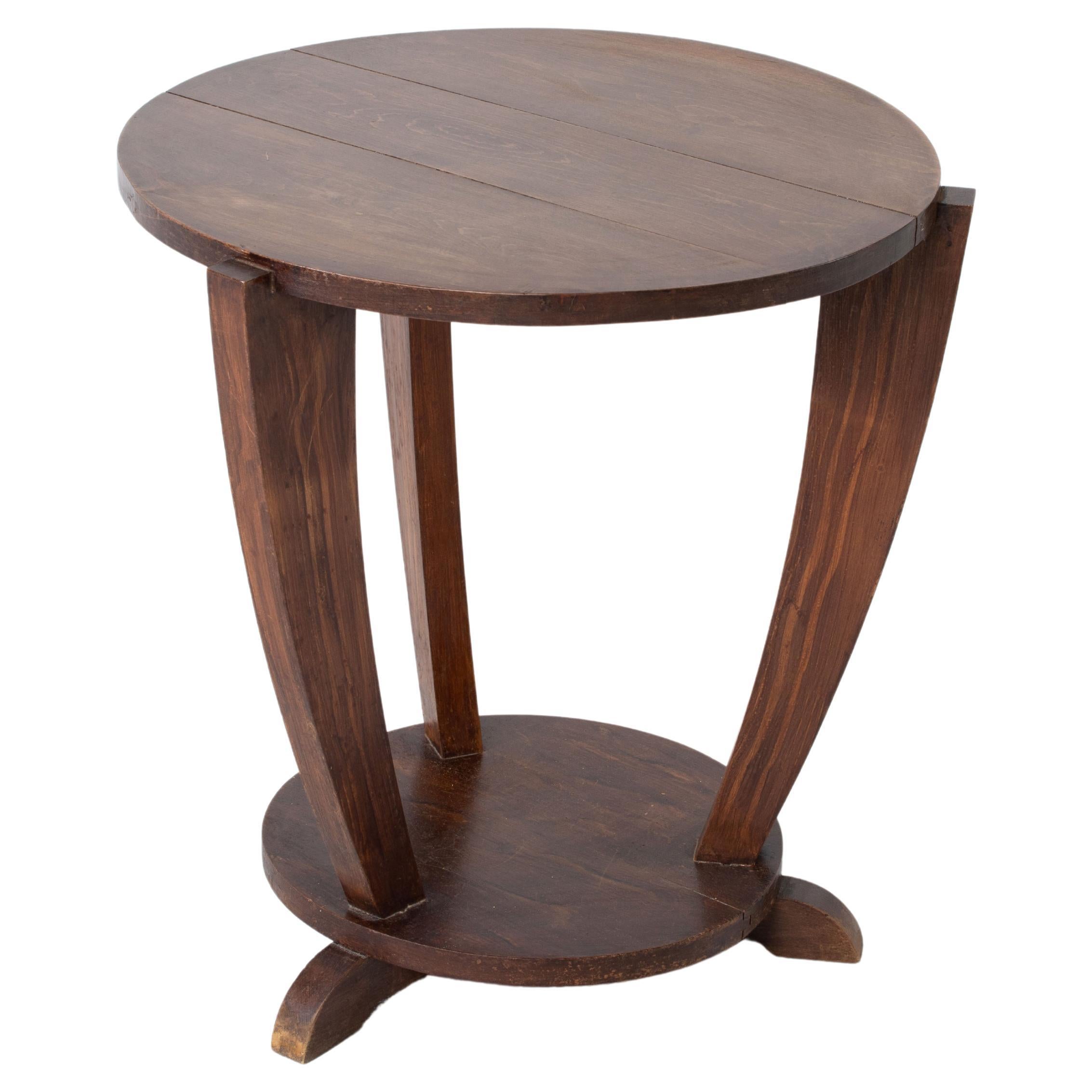 Vintage French Wood Side Table or Pedestal For Sale at 1stDibs
