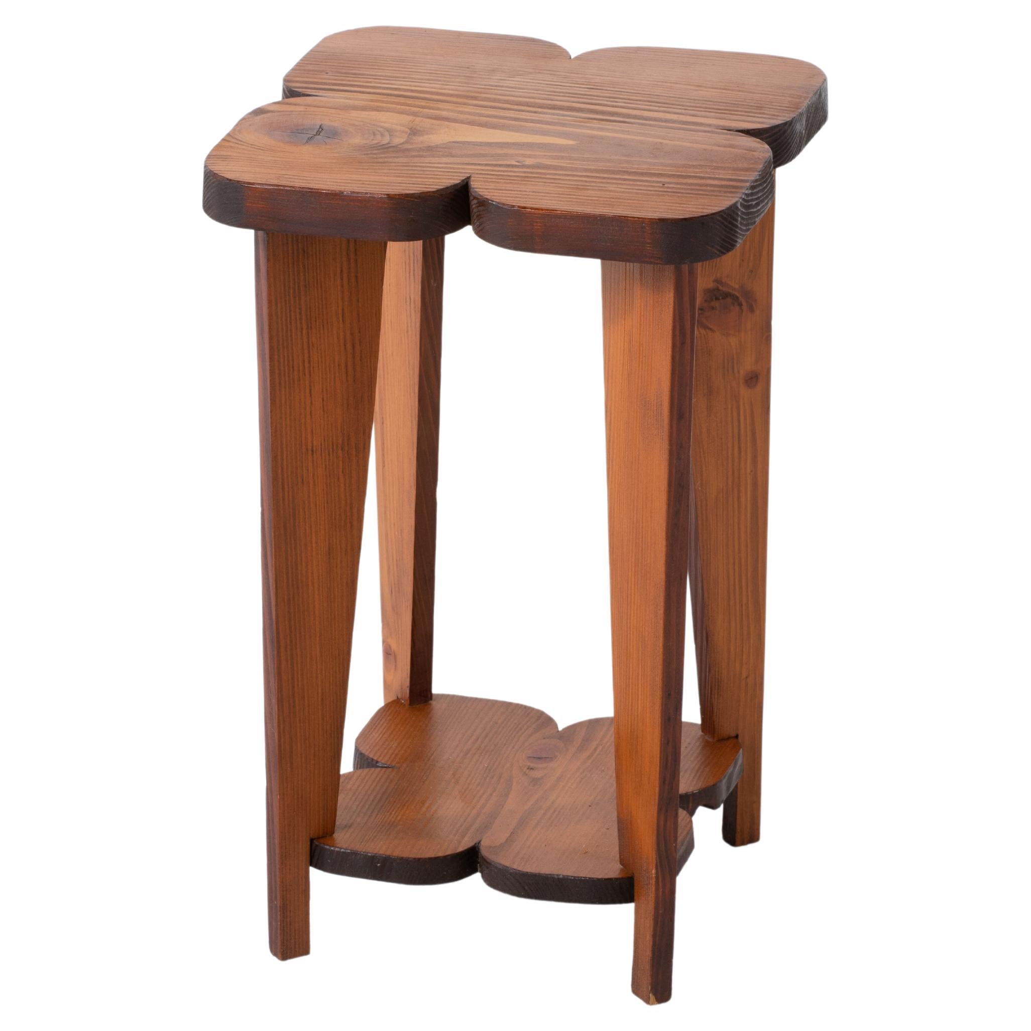 Vintage French Wood Side Table or Pedestal For Sale at 1stDibs