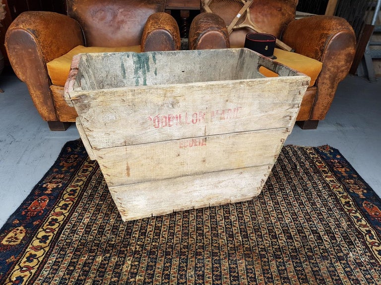 Vintage French Wooden Grape Box from the Champagne Region at 1stDibs