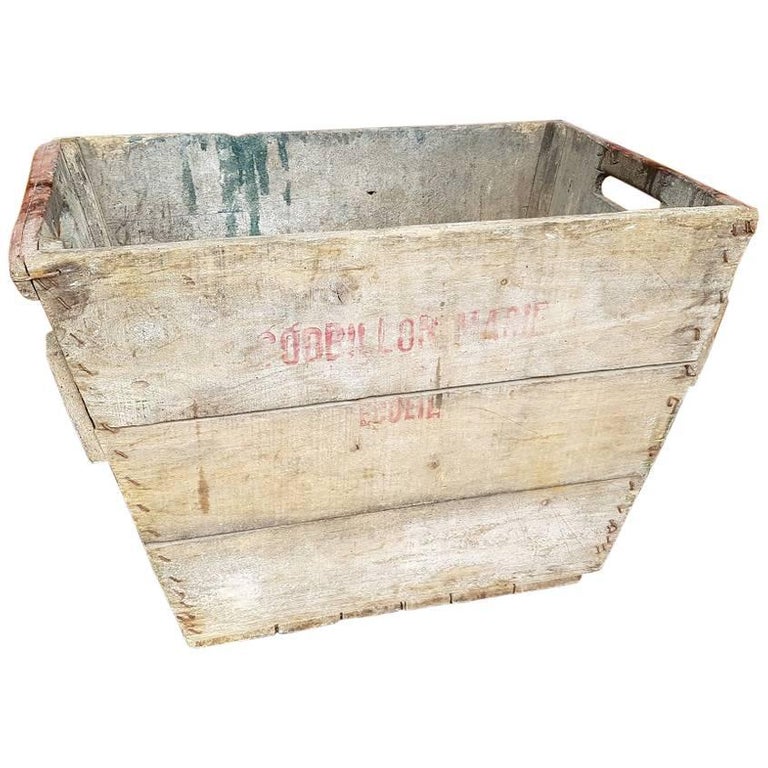 Vintage French Wooden Grape Box from the Champagne Region at 1stDibs