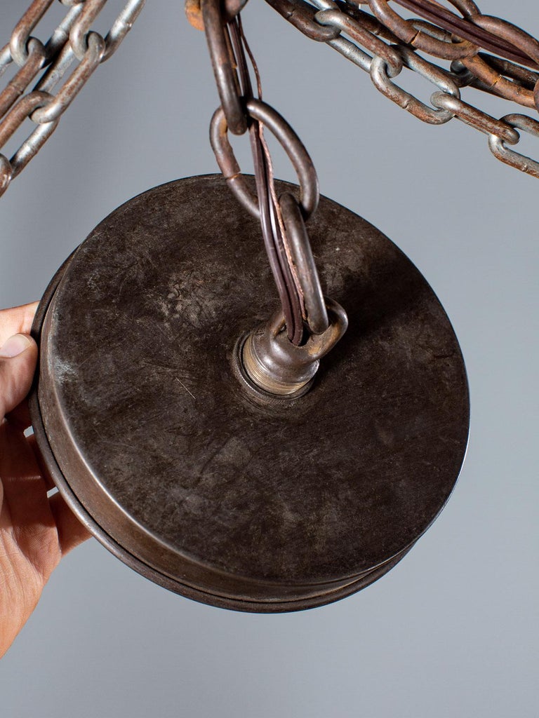 Vintage French Woven Reed Basket Chandelier Light Fixture Lantern ...