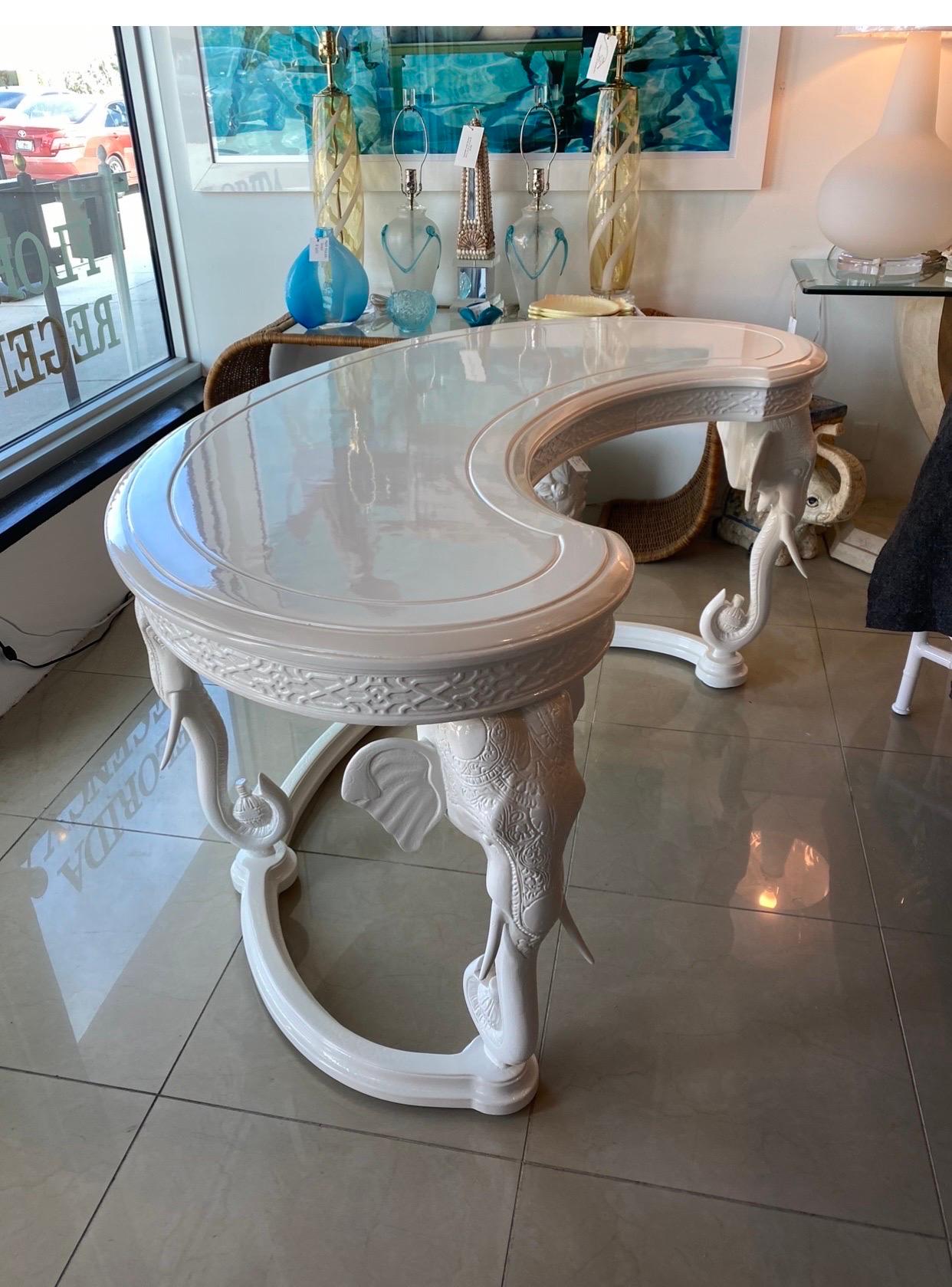 Vintage Fret Gampel and Stoll Kidney Elephant Desk Lacquered in Choice ...