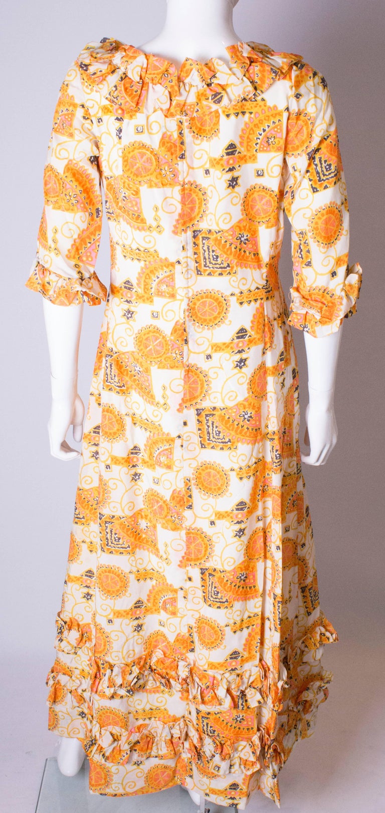 Vintage Frilled Gown by Binnie London For Sale at 1stDibs