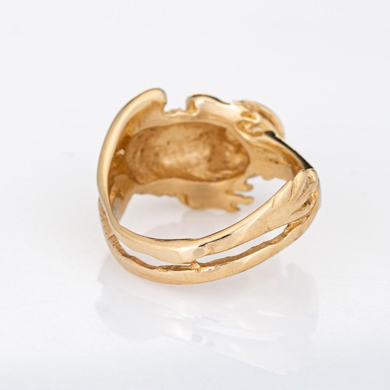 Vintage Frog Ring 14k Yellow Gold Sz 8 Webbed Feet Estate Jewelry ...