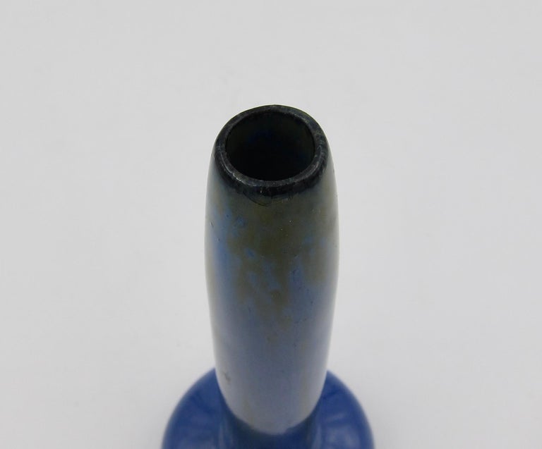 Vintage Fulper Pottery Bud Vase with a Blue Flambé Glaze at 1stDibs