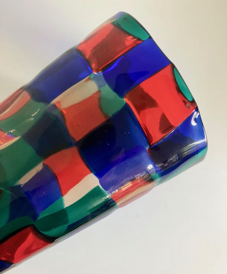 Vintage Fulvio Bianconi For Venini Murano Blown Glass Pezzato Vase For Sale At 1stdibs