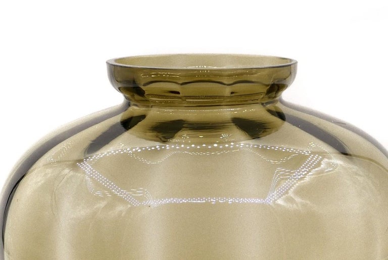 Vintage Fumé Glass Vase, Belgium, 1930s For Sale at 1stDibs