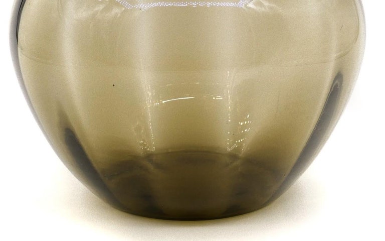 Vintage Fumé Glass Vase, Belgium, 1930s For Sale at 1stDibs