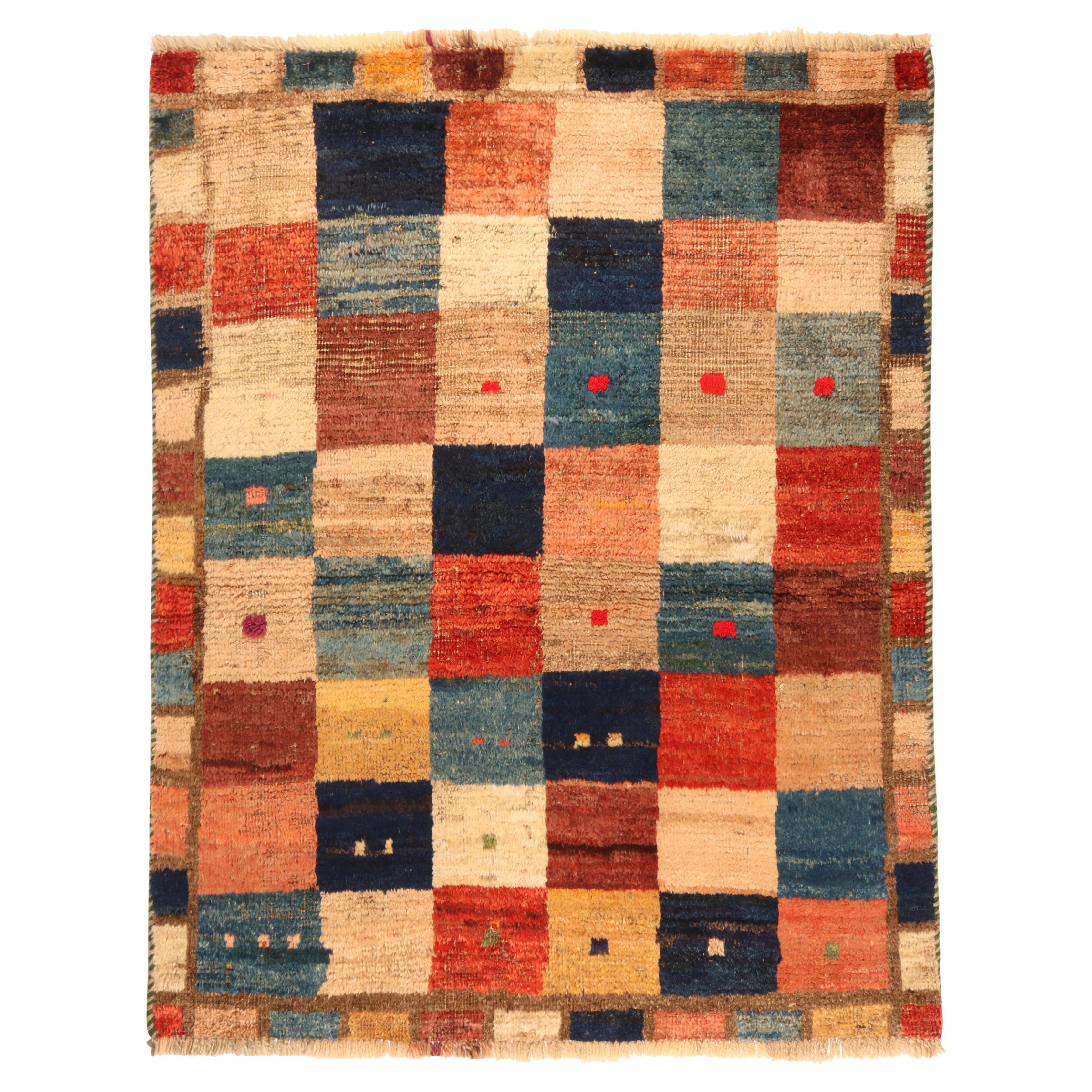 Tapis Kilim tribal ancien à motif géométrique rouge, beige et marron ...