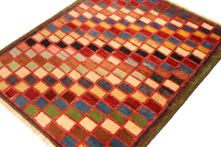 Vintage Gabbeh Tribal Rug in Polychromatic Geometric Pattern by Rug and ...