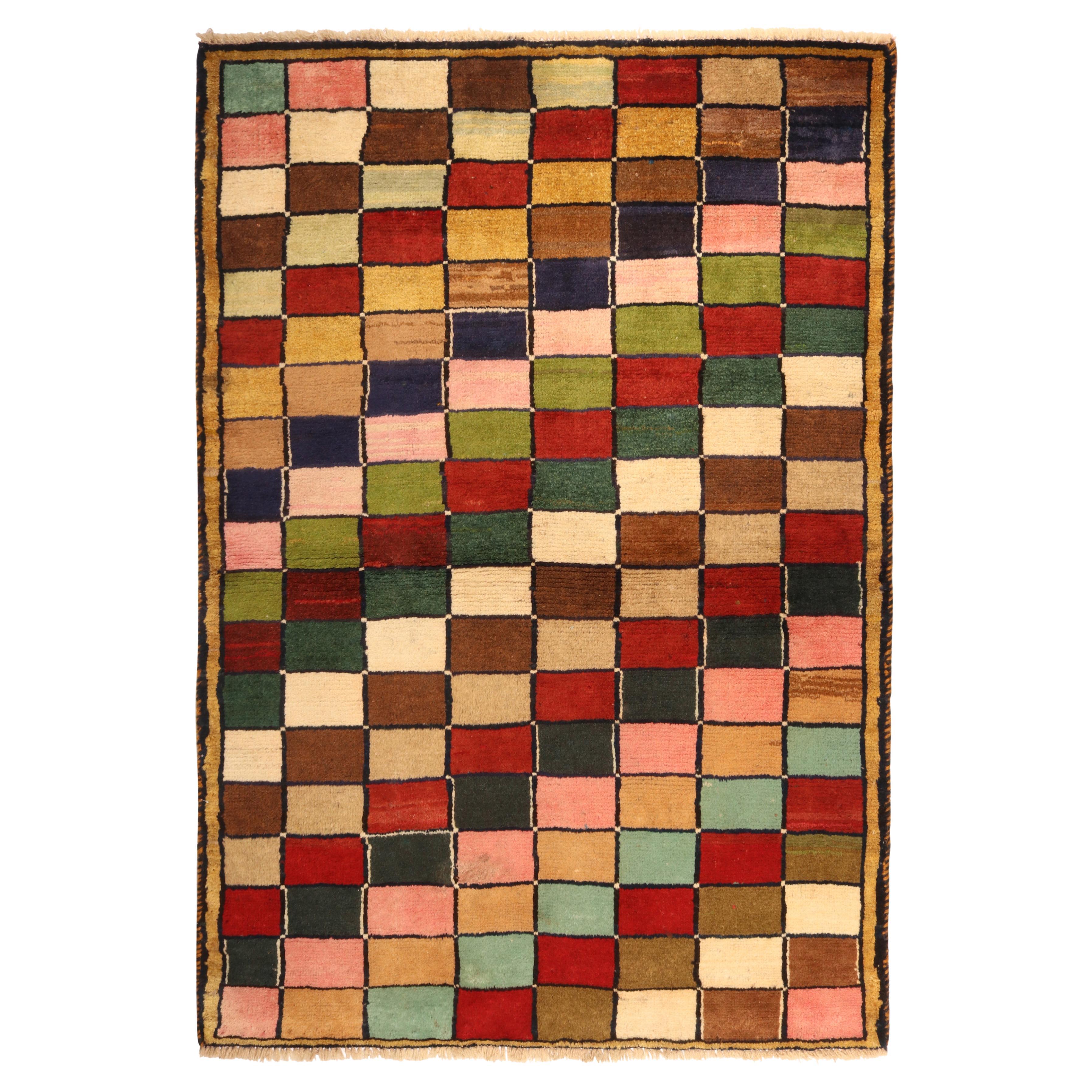 Vintage Tribal kilim rug in Polychromatic Geometric Pattern by Rug and ...