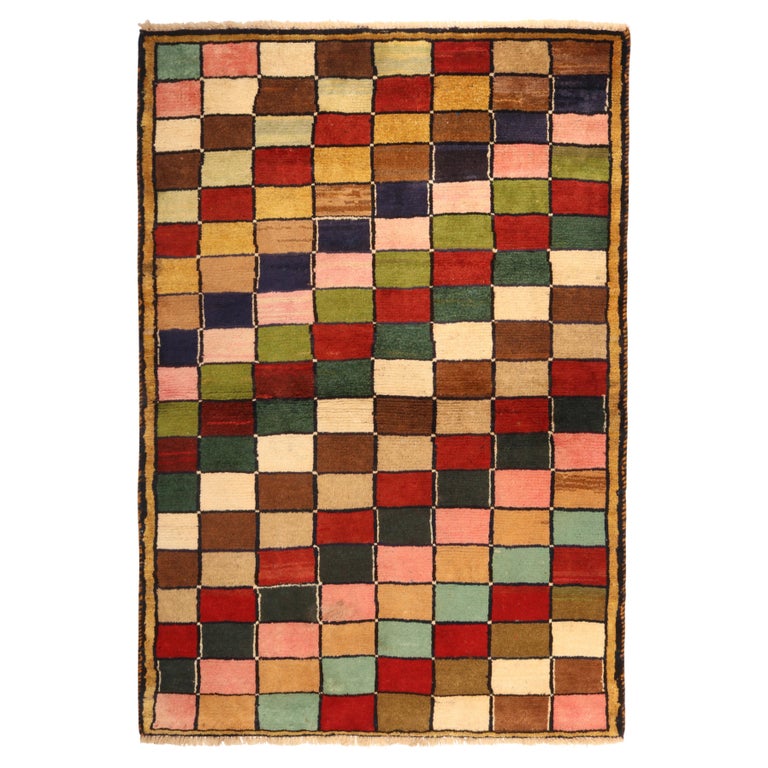 Vintage Gabbeh Tribal Rug in Polychromatic Geometric Pattern by Rug and ...