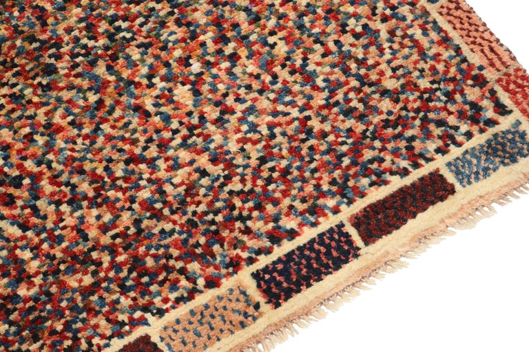 Vintage Gabbeh Tribal Rug in Polychromatic Striae and Dots Pattern by ...