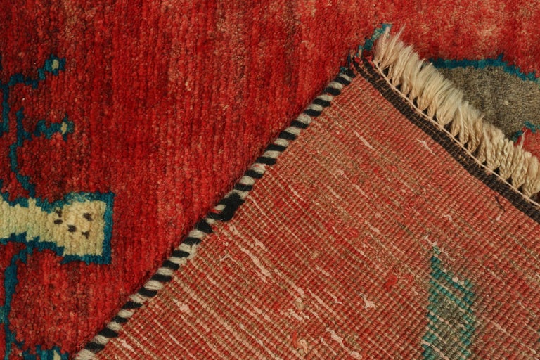 Vintage Gabbeh Tribal Rug in Red with Beige-Brown Pictorial by Rug and ...