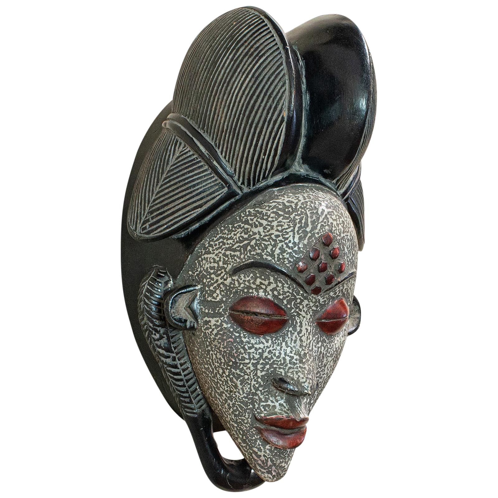 Vintage Gabonese Punu Mask, African, Tropical Hardwood, Decorative ...