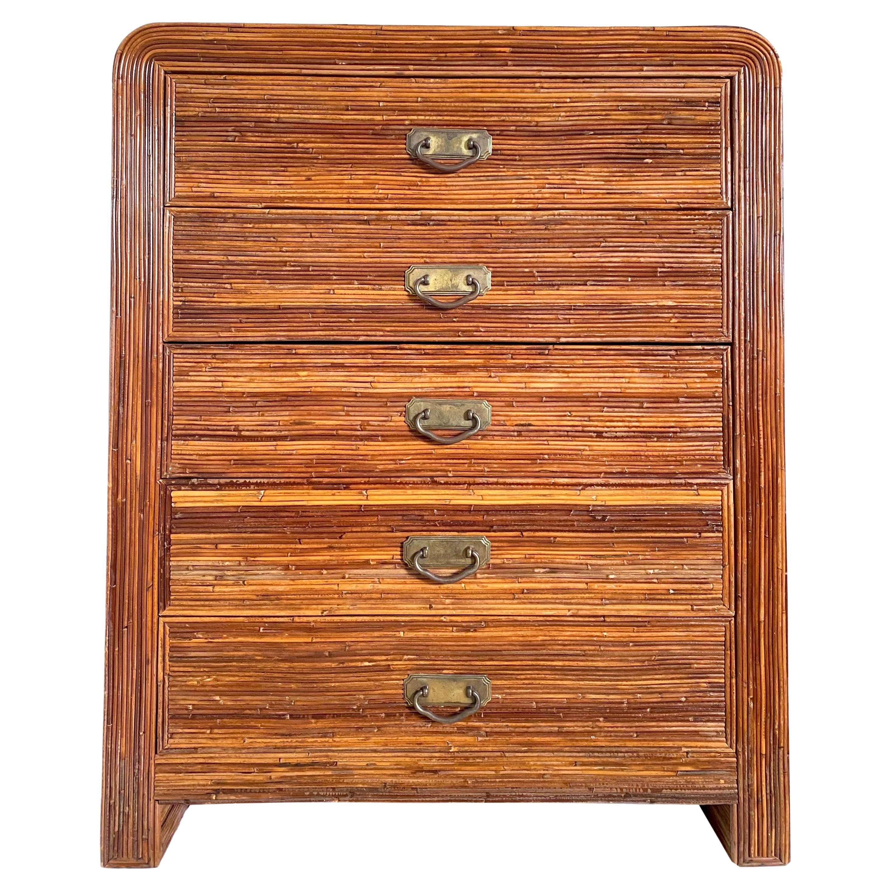 Vintage Pencil Reed Rattan Dresser at 1stDibs | pencil reed dresser ...