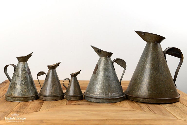 Vintage Galvanised Oil Jugs For Sale at 1stDibs