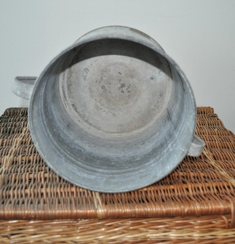 Vintage Galvanized Zinc Planter, 1950s For Sale at 1stDibs