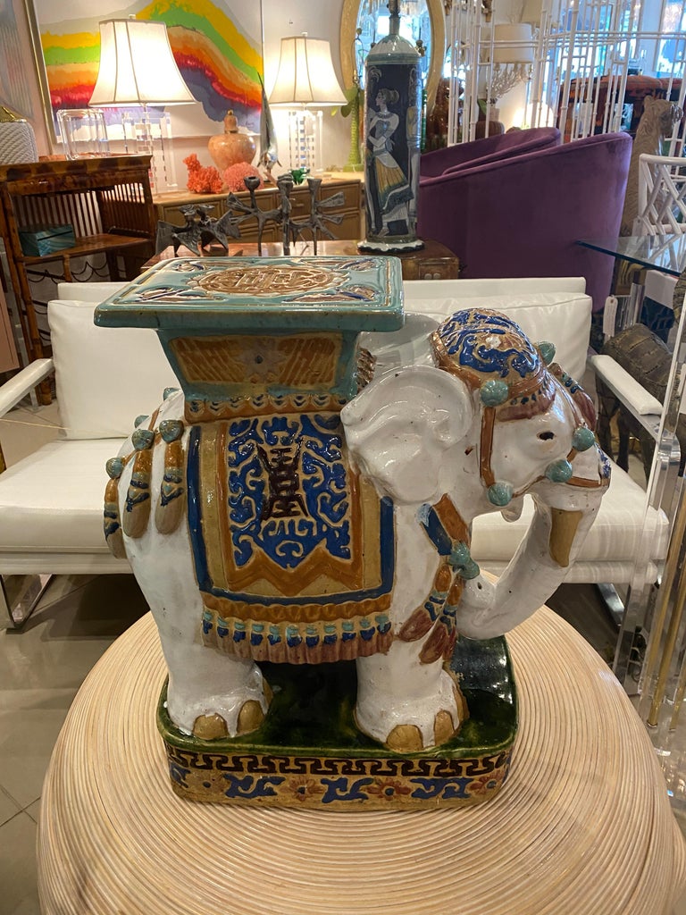 Vintage Garden Elephant Stool Stand Side Table at 1stDibs