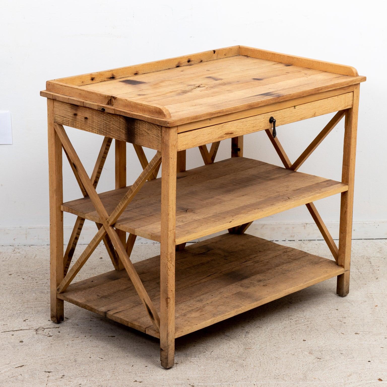 Vintage Garden Pine Potting Table/Serving Table For Sale at 1stDibs