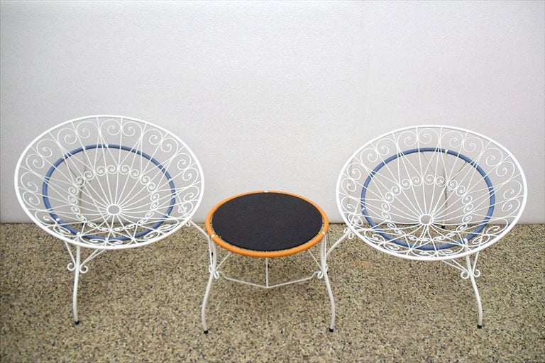 Vintage garden set in painted metal, 1960's Italian production For Sale ...