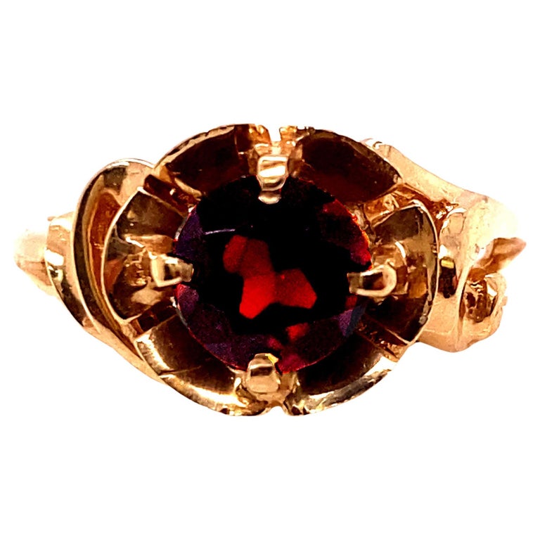 Vintage Granat Cocktail-Ring 1,20 Karat Antik Retro 1950er Jahre Neu ...