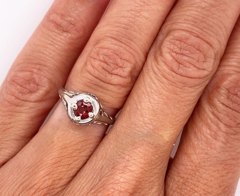 Art Deco Garnet Ring 1/2ct Original 1930's Antique Filigree 14K For ...