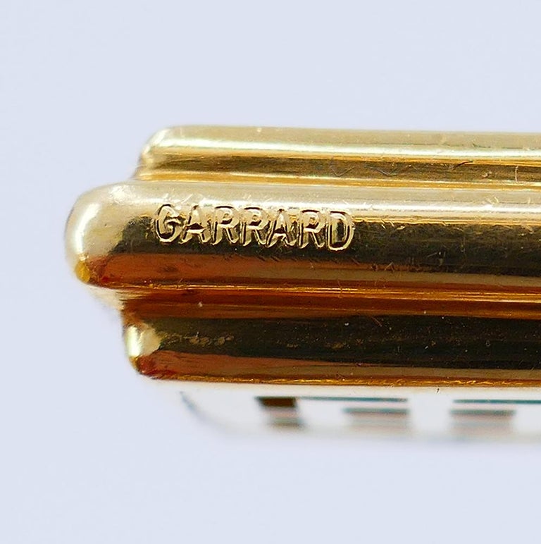 Vintage Garrard 18k Gold Gems Cuff Bracelet Earrings Set Estate Jewelry ...