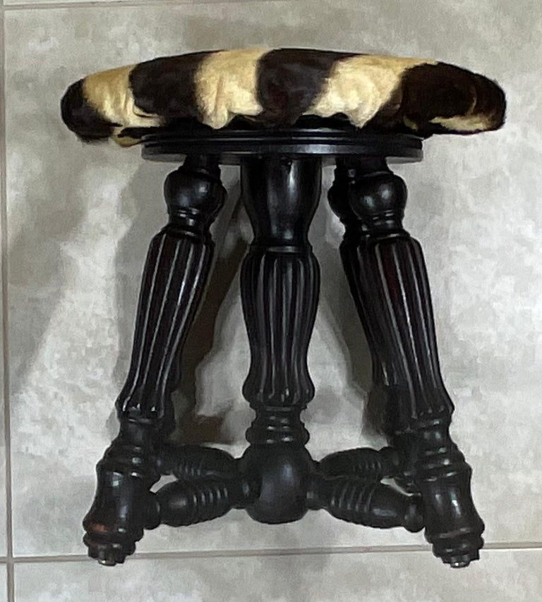 Vintage Genuine Zebra Hide Upholstered Foot Stool For Sale at 1stDibs ...
