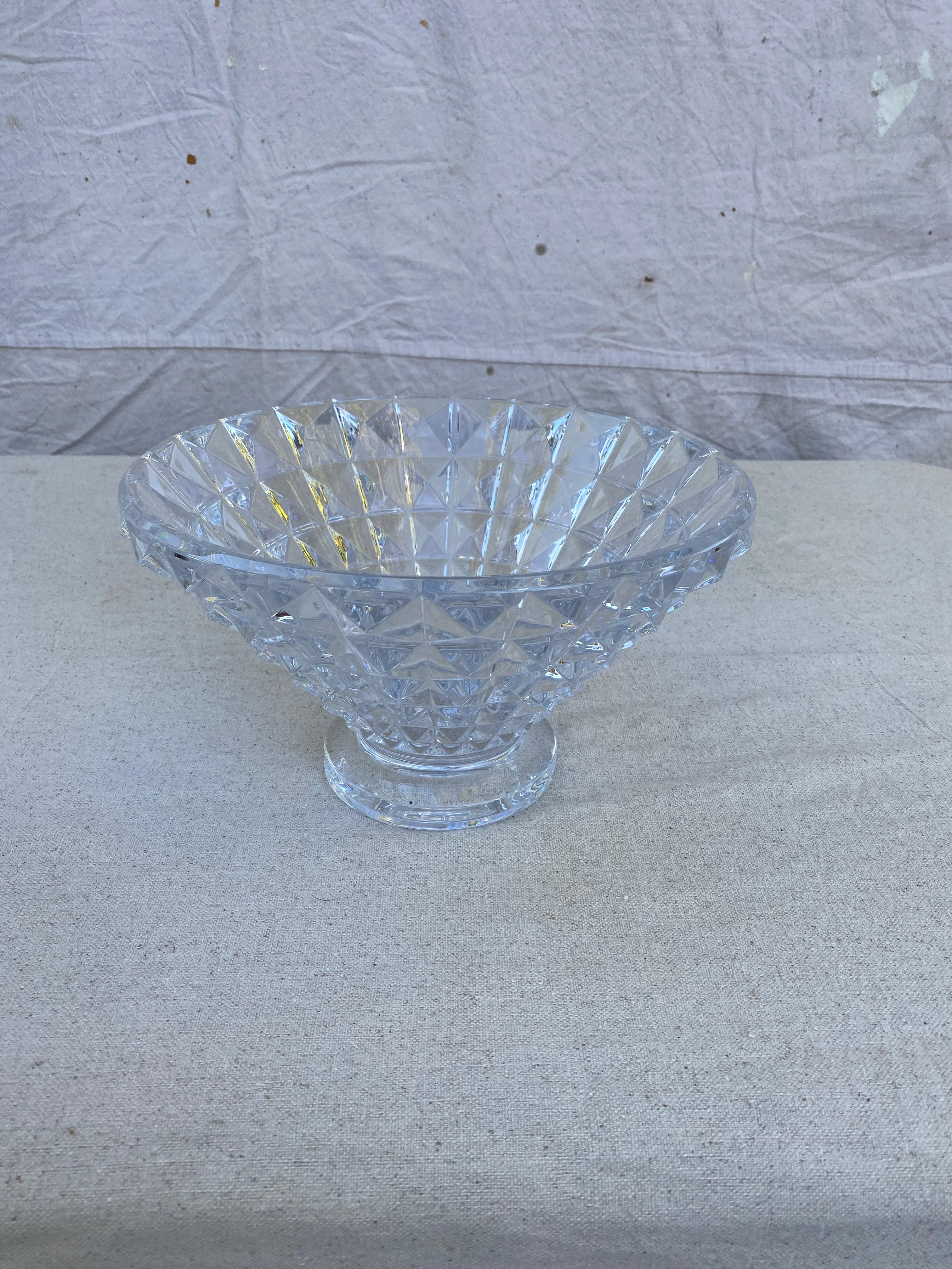 Vintage Geometric Cut Patterns Crystal Bowl For Sale at 1stDibs ...