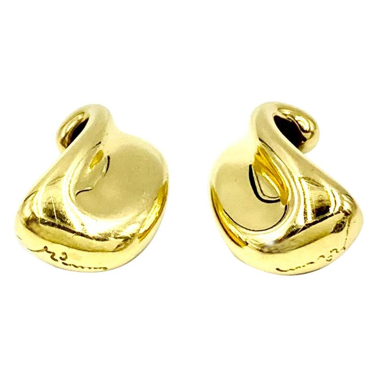 Vintage Georg Jensen Minas Spiridis 18K Yellow Gold Ear Cuff Earrings ...