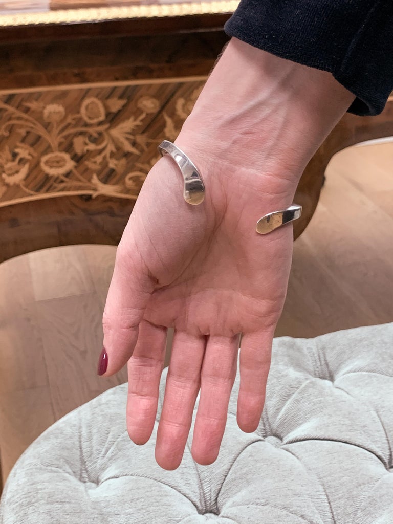 Vintage Georg Jensen Silver Cuff Ove Wendt Design, 1970s at 1stDibs