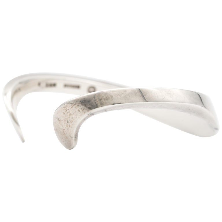 Vintage Georg Jensen Silver Cuff Ove Wendt Design, 1970s at 1stDibs
