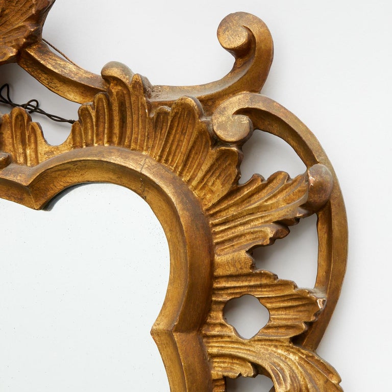 Vintage George III Style Carved Giltwood Wall Mirror For Sale at 1stDibs