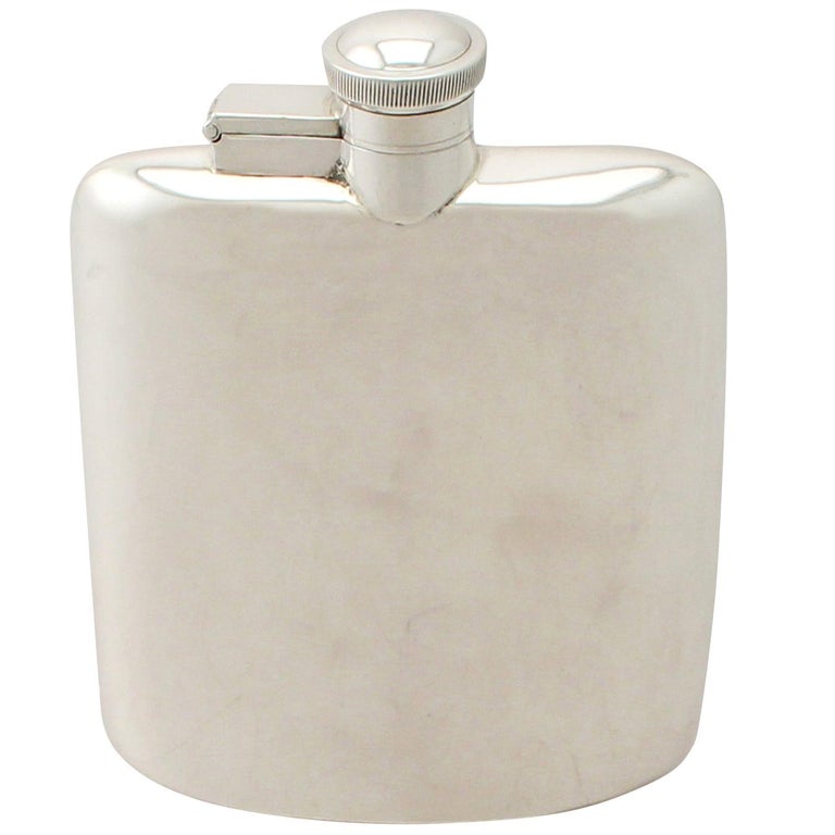 Vintage George VI Sterling Silver Hip Flask at 1stDibs